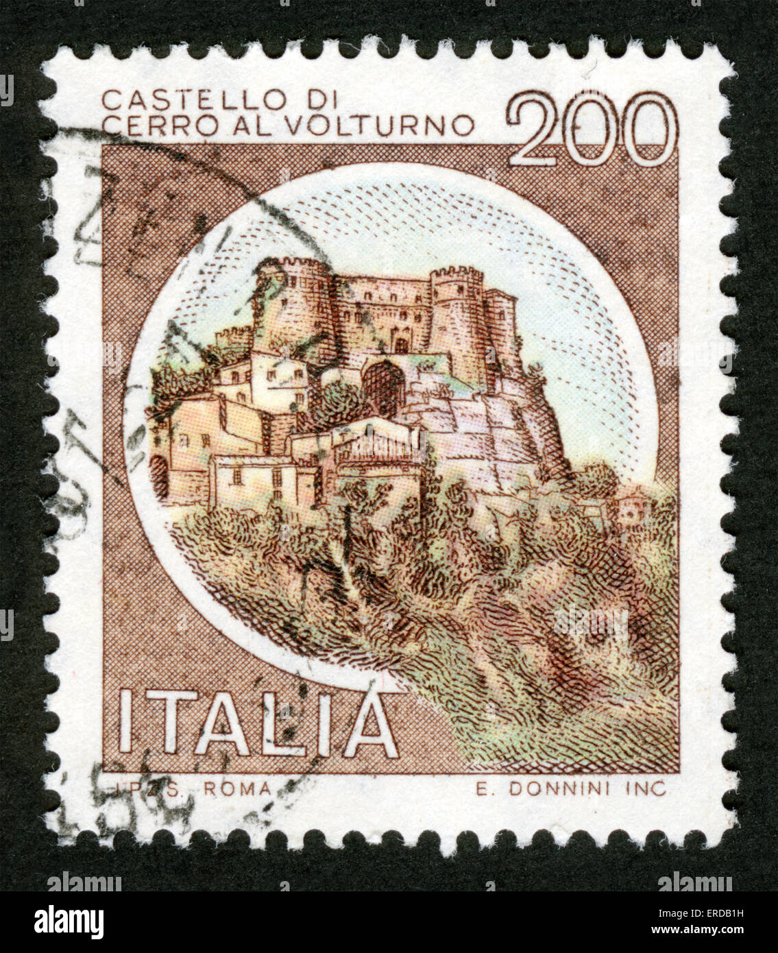 Italy,post mark,stamp, art, castles, historical monuments Stock Photo ...