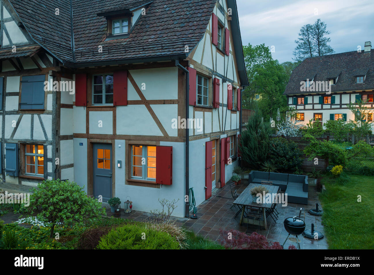 Evening in allschwil village basel country switzerland hi-res stock ...