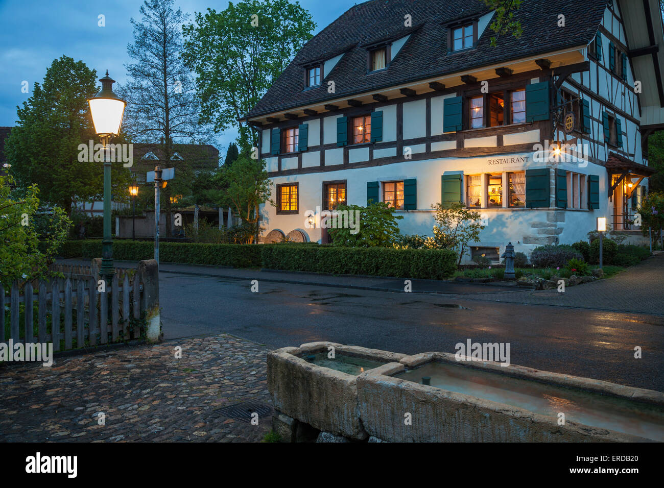 Evening in allschwil village basel country switzerland hi-res stock ...
