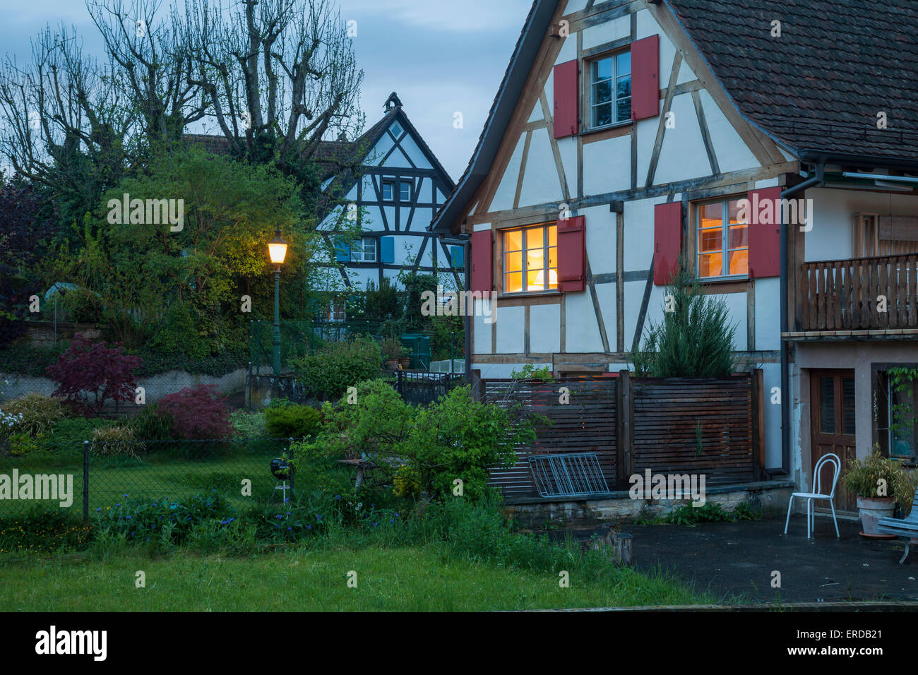 Evening in allschwil village basel country switzerland hi-res stock ...