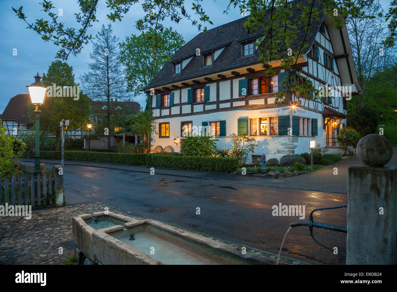 Evening in allschwil village basel country switzerland hi-res stock ...