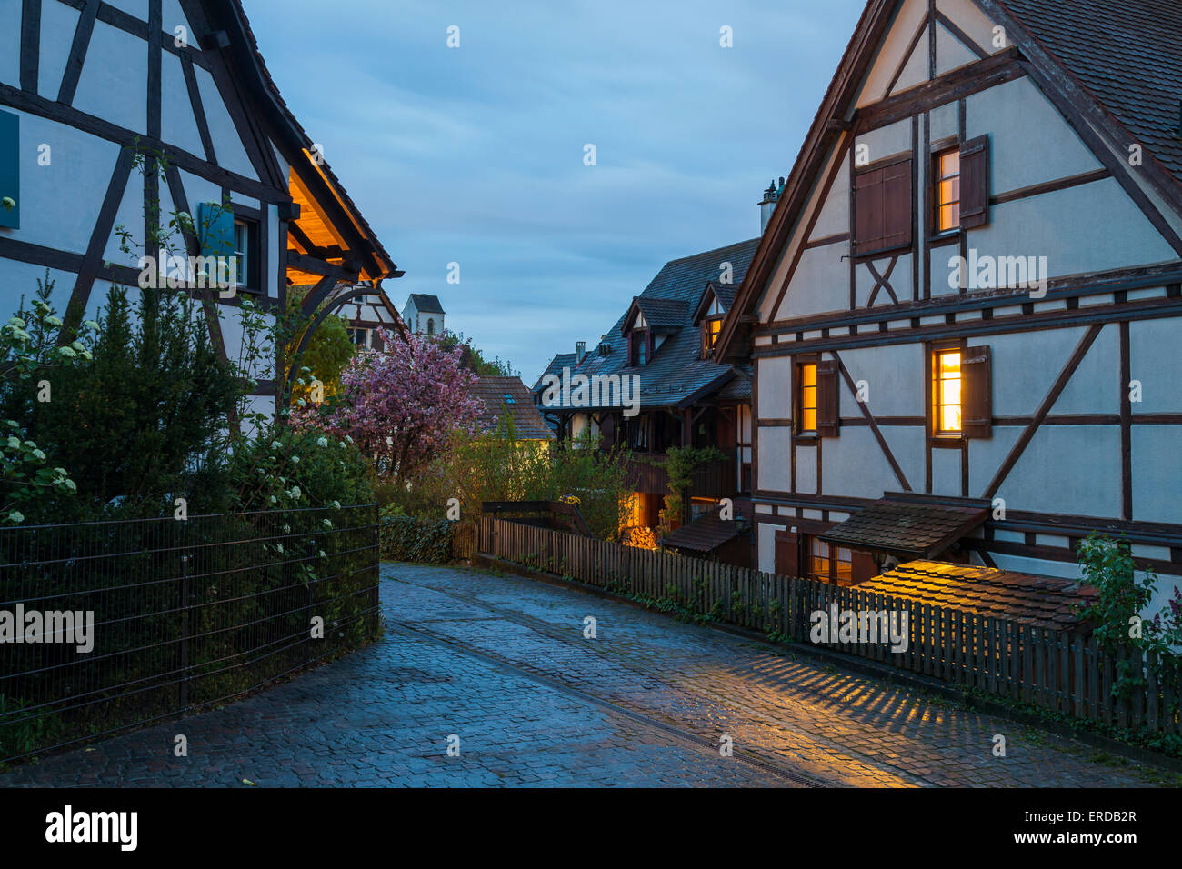 Evening in allschwil village basel country switzerland hi-res stock ...