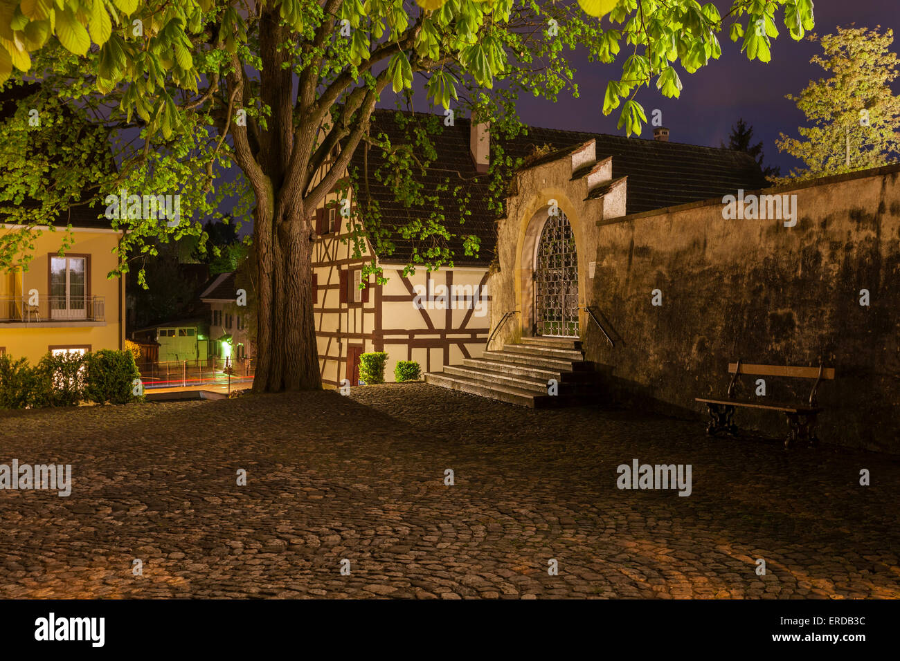 Evening in Allschwil-village, canton Basel-Country, Switzerland Stock ...