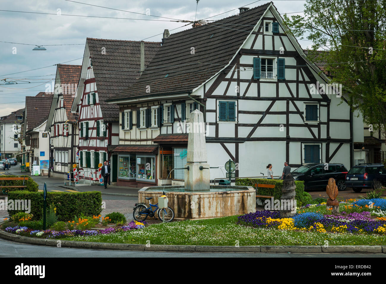 Afternoon in Allschwil-village, canton Basel-Country, Switzerland Stock ...