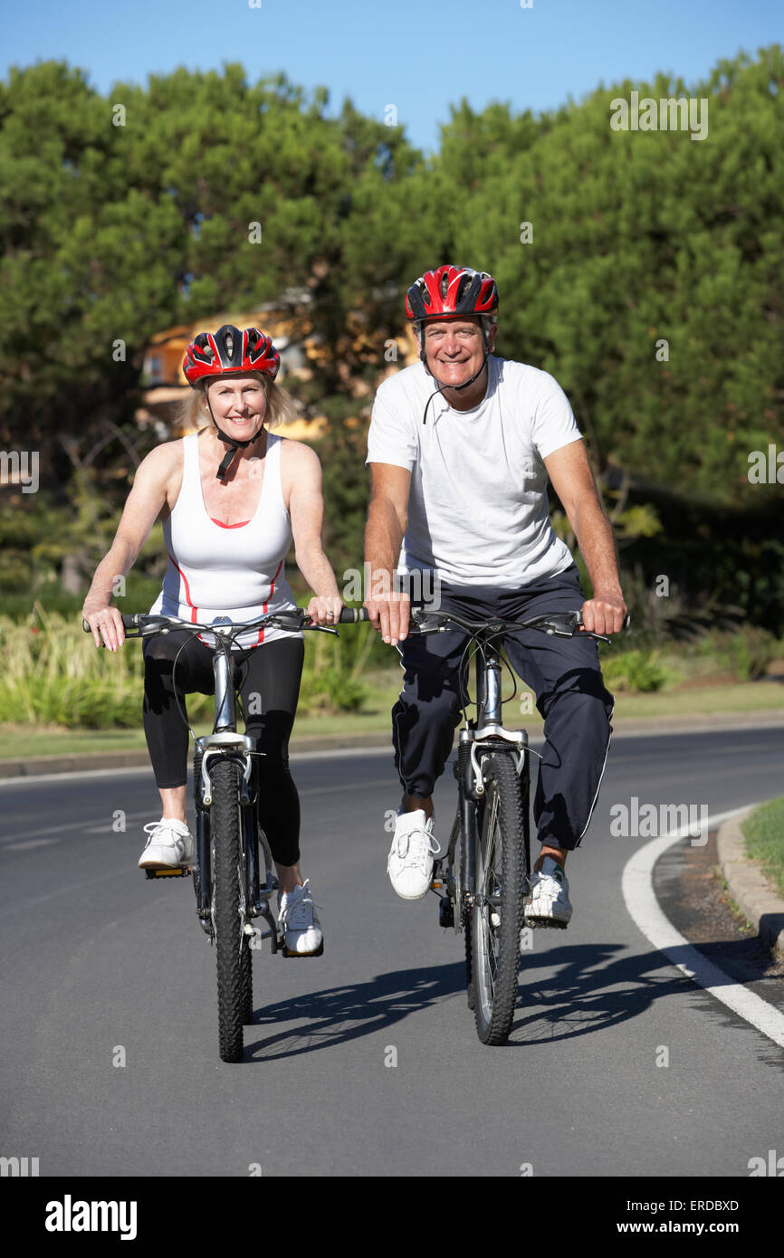 Senior Couple On Cycle Ride Together Stock Photo - Alamy