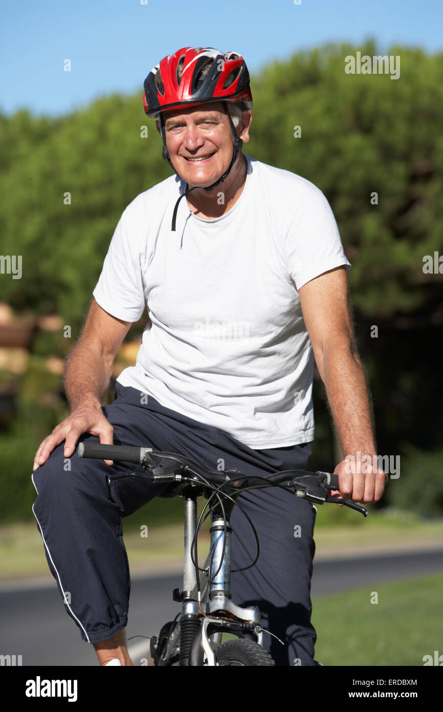 Senior Man On Cycle Ride Stock Photo - Alamy