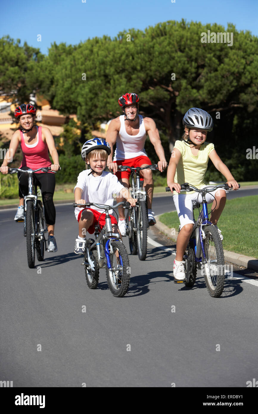 Family On Cycle Ride Together Stock Photo - Alamy