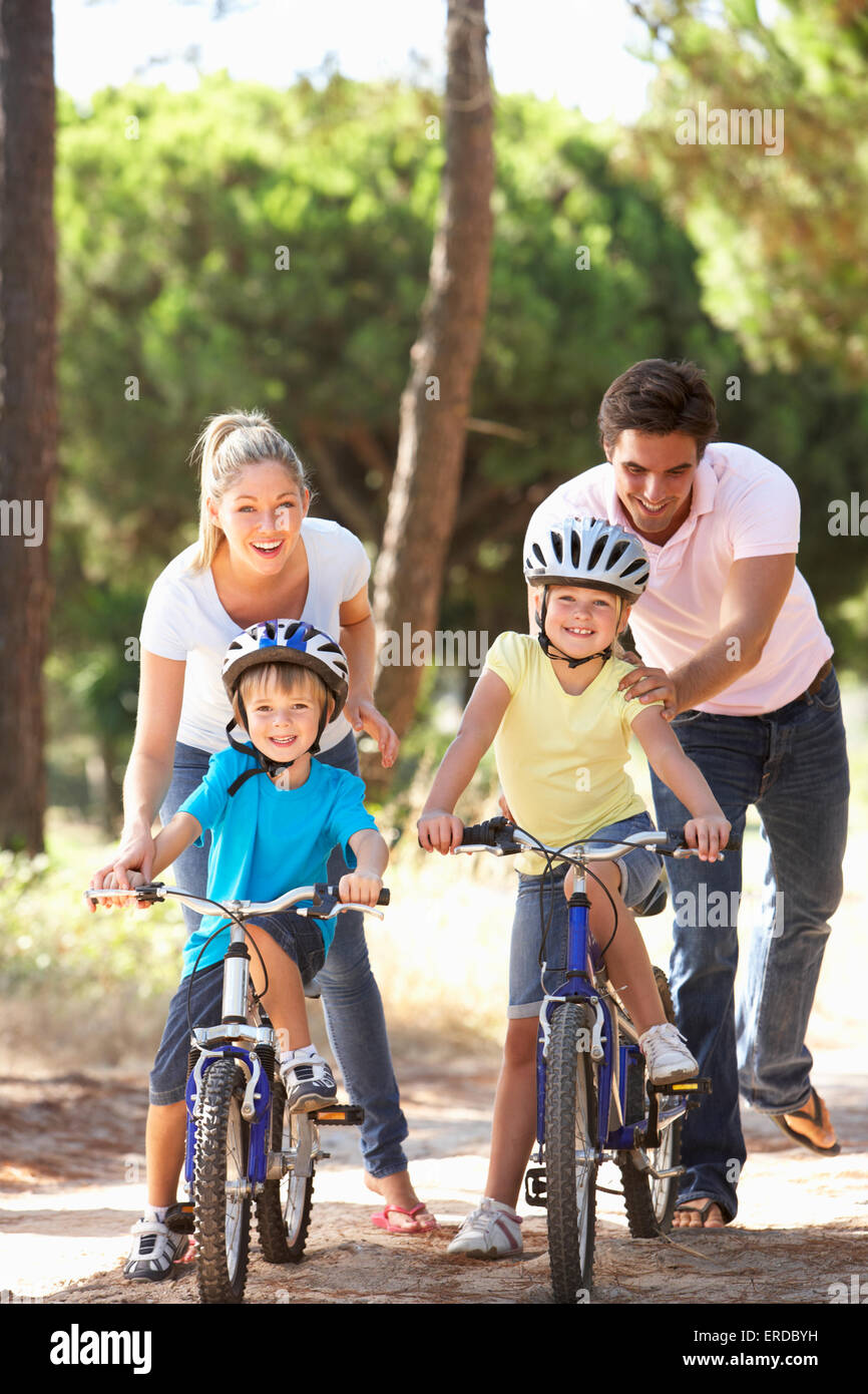 Family On Cycle Ride Together Stock Photo - Alamy