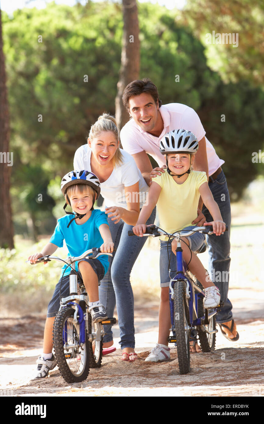 Family On Cycle Ride Together Stock Photo - Alamy