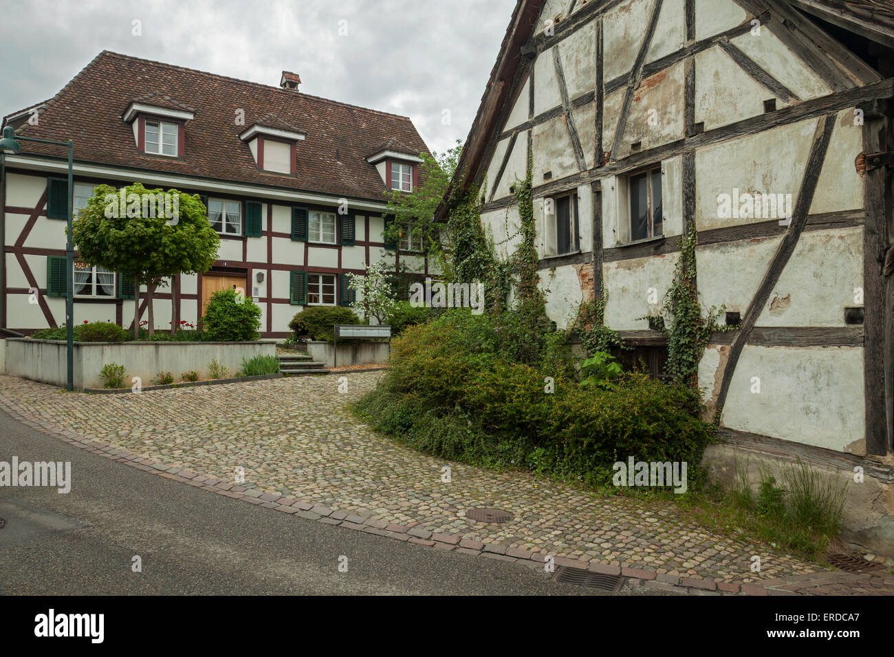 Afternoon in Allschwil-village, canton Basel-Country, Switzerland Stock ...