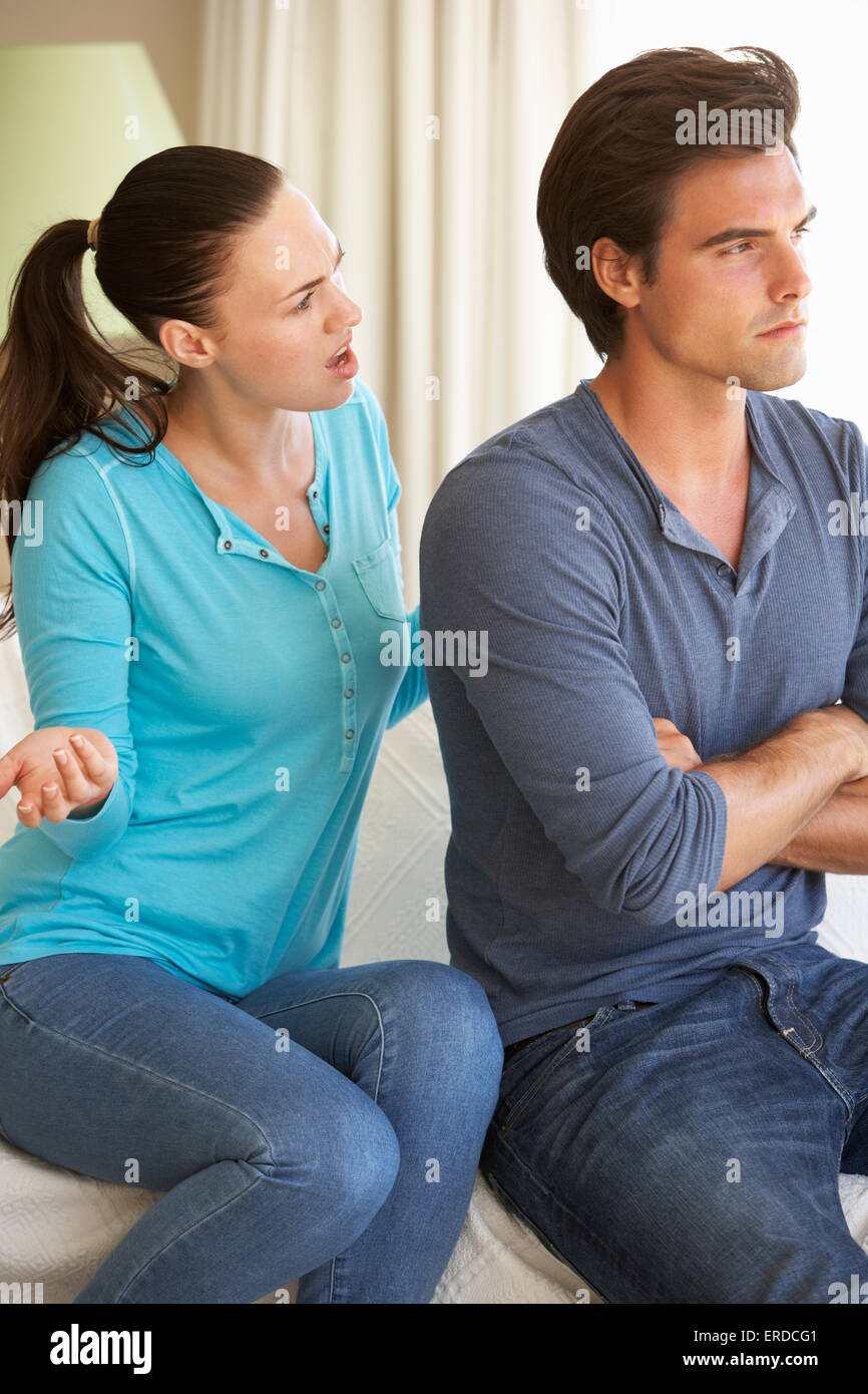 Young Couple Having Argument At Home Stock Photo - Alamy