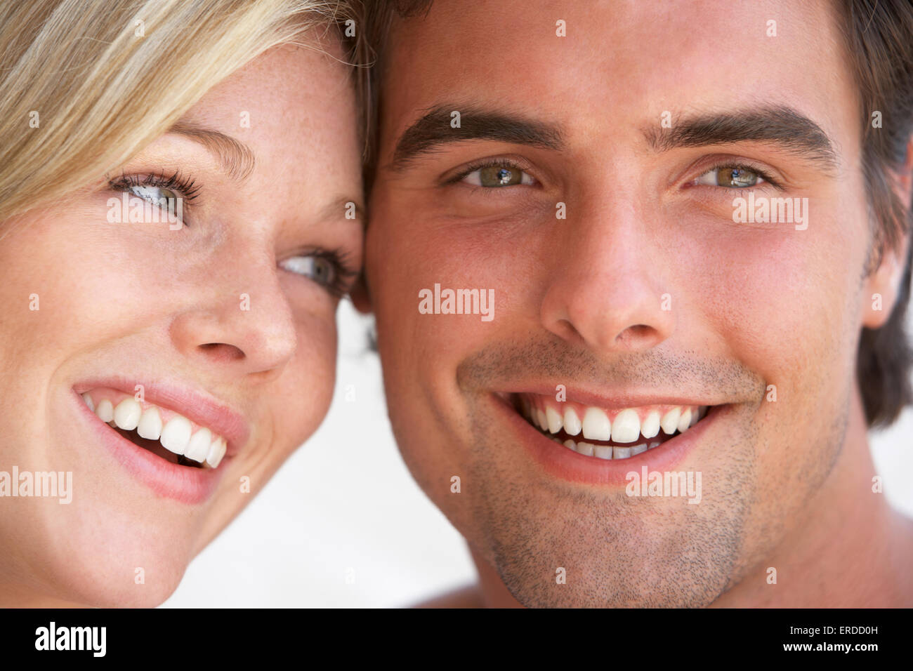 Portrait Of Smiling Couple Stock Photo - Alamy