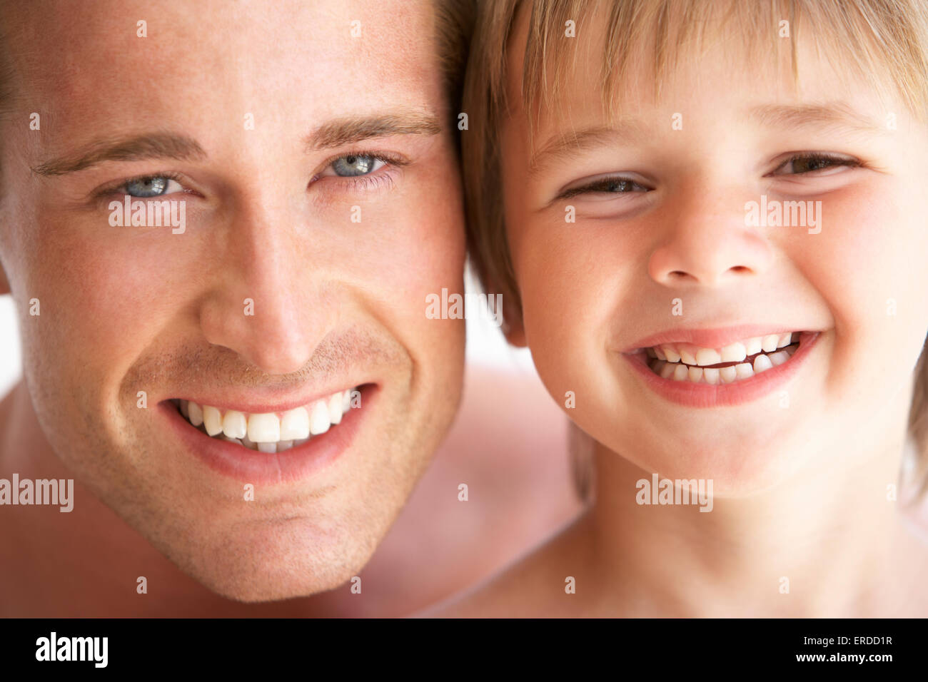 Portrait Of Father And Son Stock Photo - Alamy