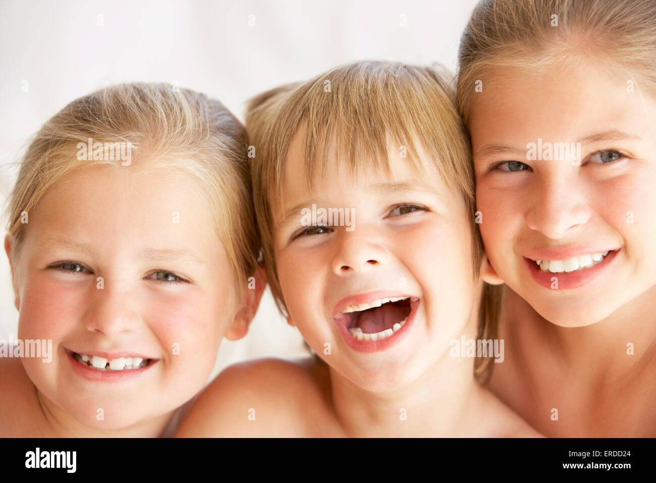 Portrait Of Smiling Children Stock Photo - Alamy