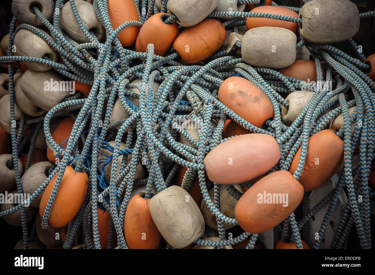 Fishing net and floats Stock Photo - Alamy