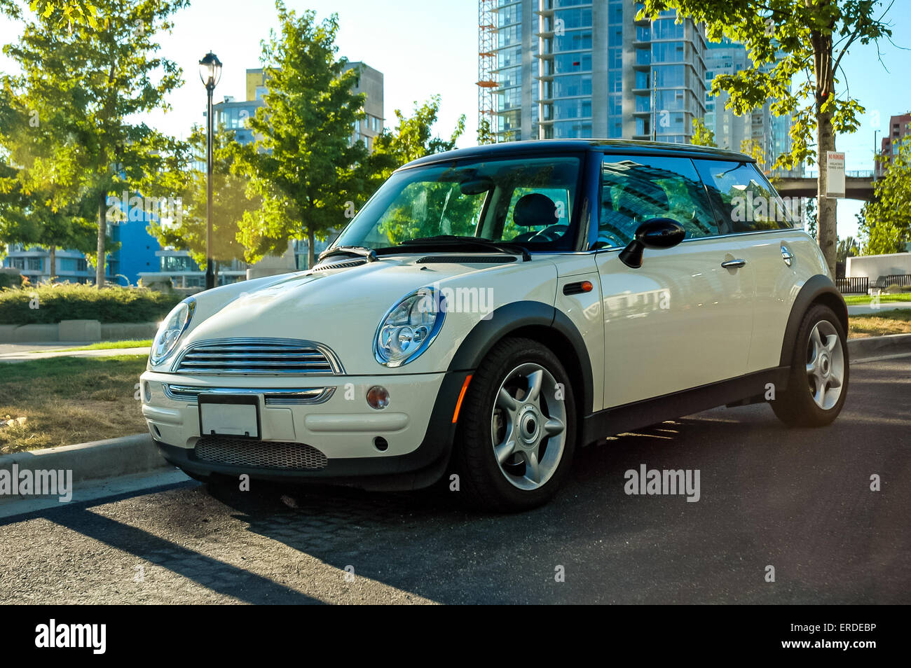 Small sporty white car, logos removed Stock Photo - Alamy