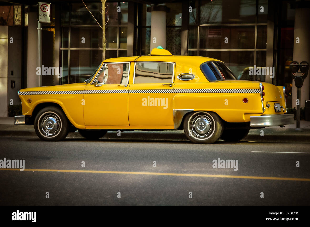 Old Retro Yellow Taxi Cab on an urban city street Stock Photo - Alamy