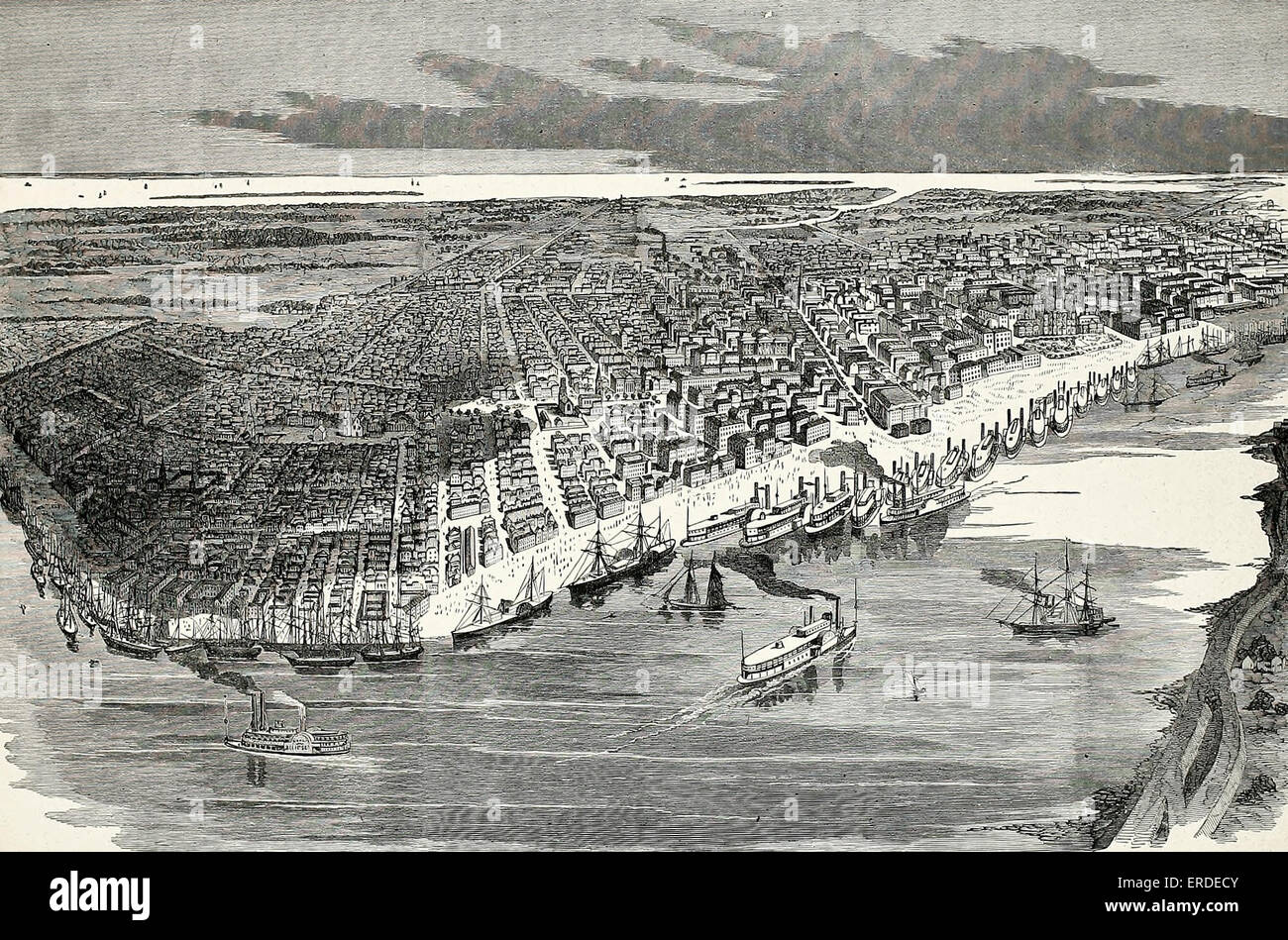 The City of New Orleans, Louisiana during the USA Civil War, circa 1862 ...
