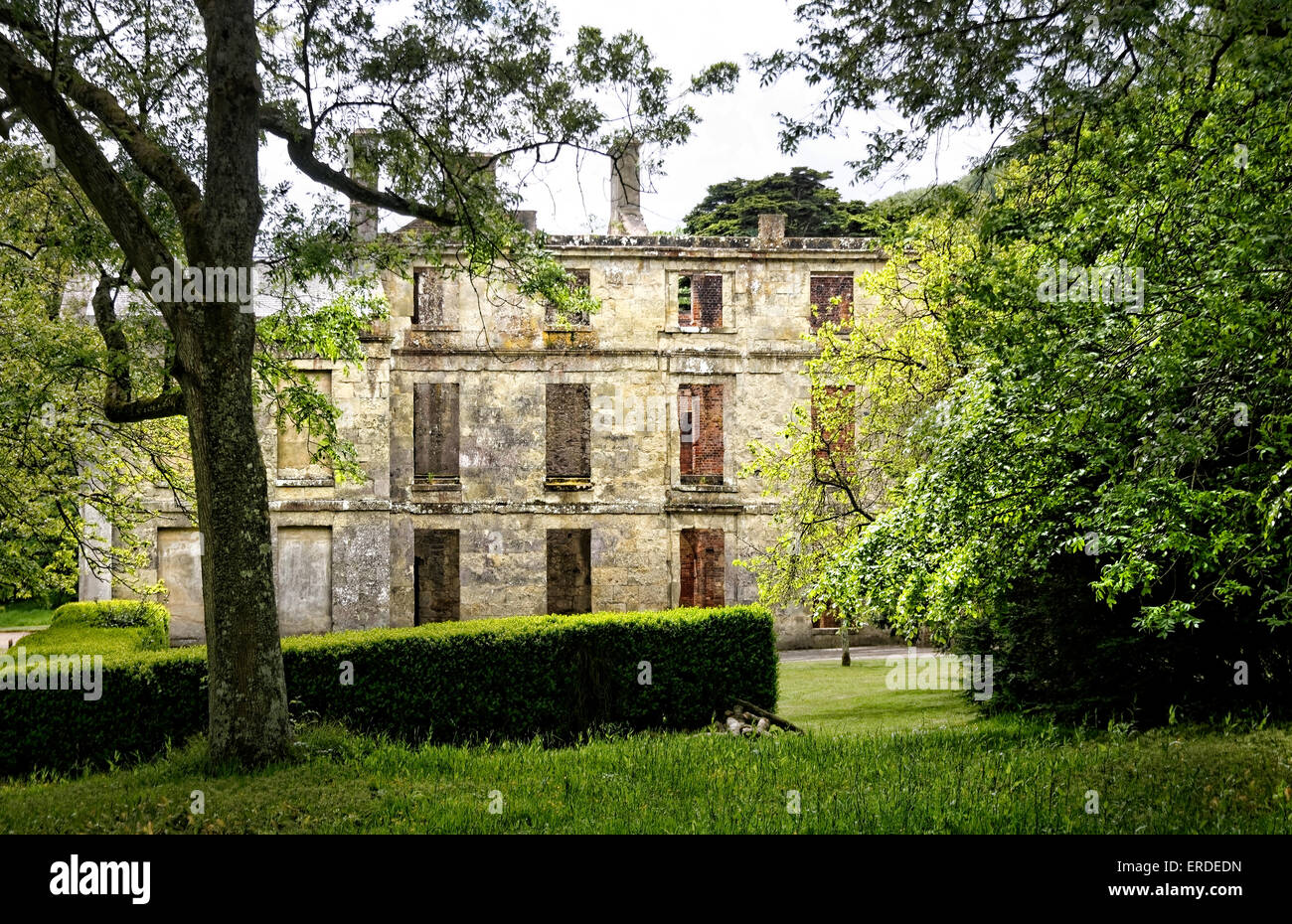 Appuldurcombe House is now a deserted shell, the mansion long abandoned ...