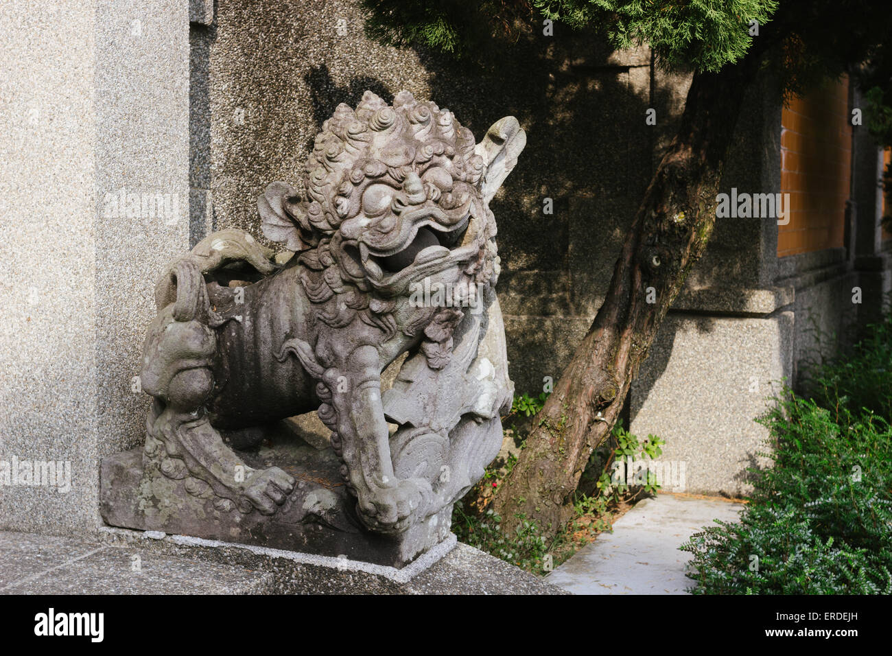 Chinese temple lion statue hi-res stock photography and images - Alamy