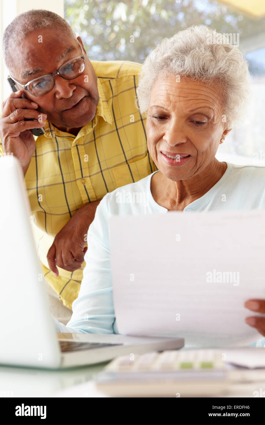 Retired couple worried bills hi-res stock photography and images - Alamy