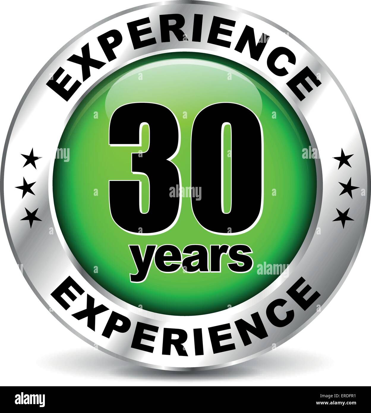 Vector illustration of thirty years experience icon on white background ...