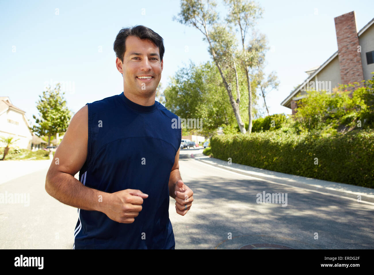 Man out for a run Stock Photo - Alamy
