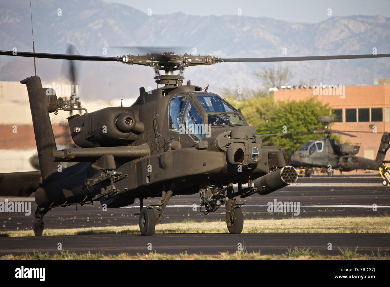 AH-64D Apache Longbow taxiing out to the launch pad during Excercise ...