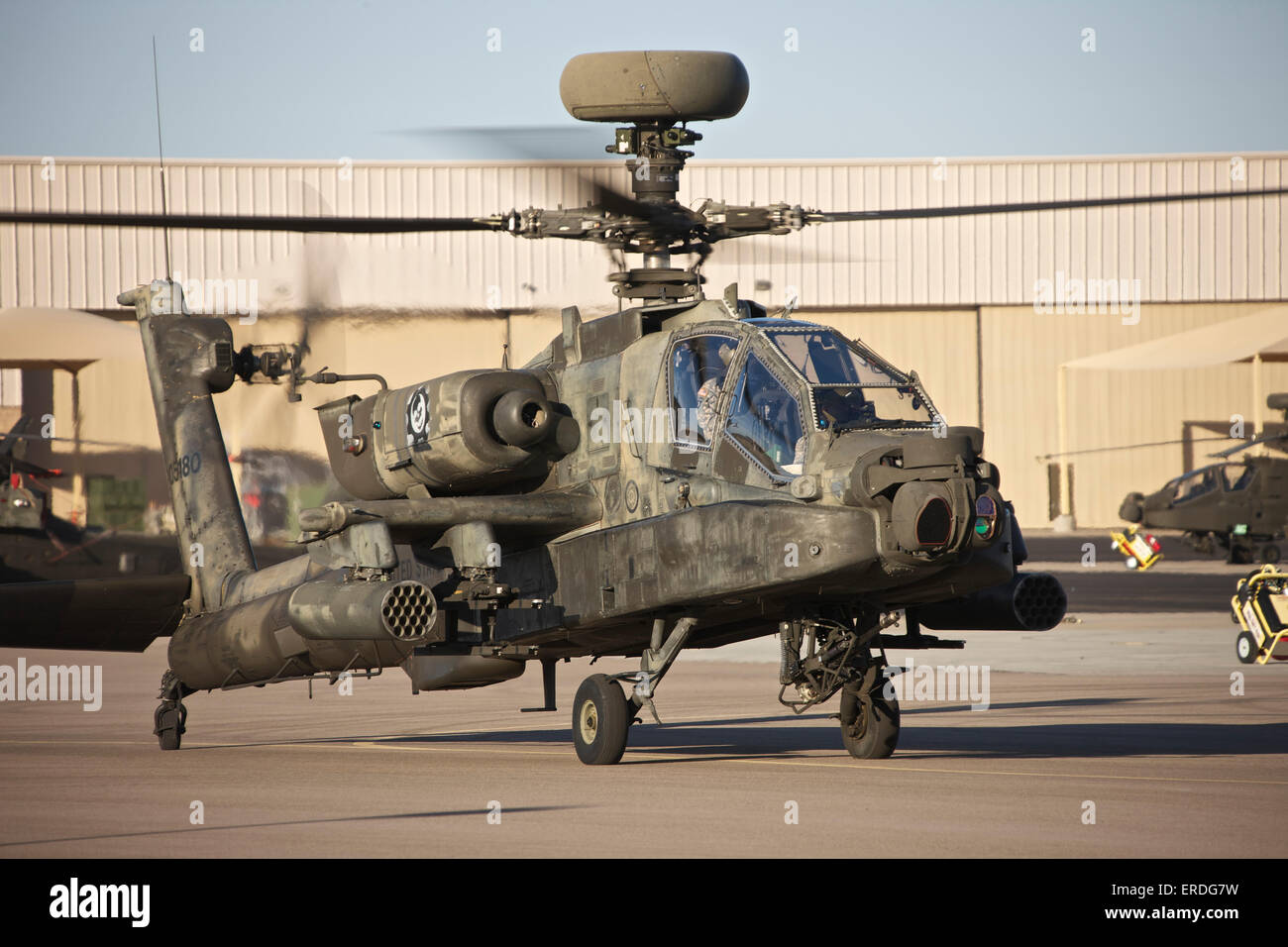 AH-64D Apache Longbow taxiing out to the launch pad during Excercise ...