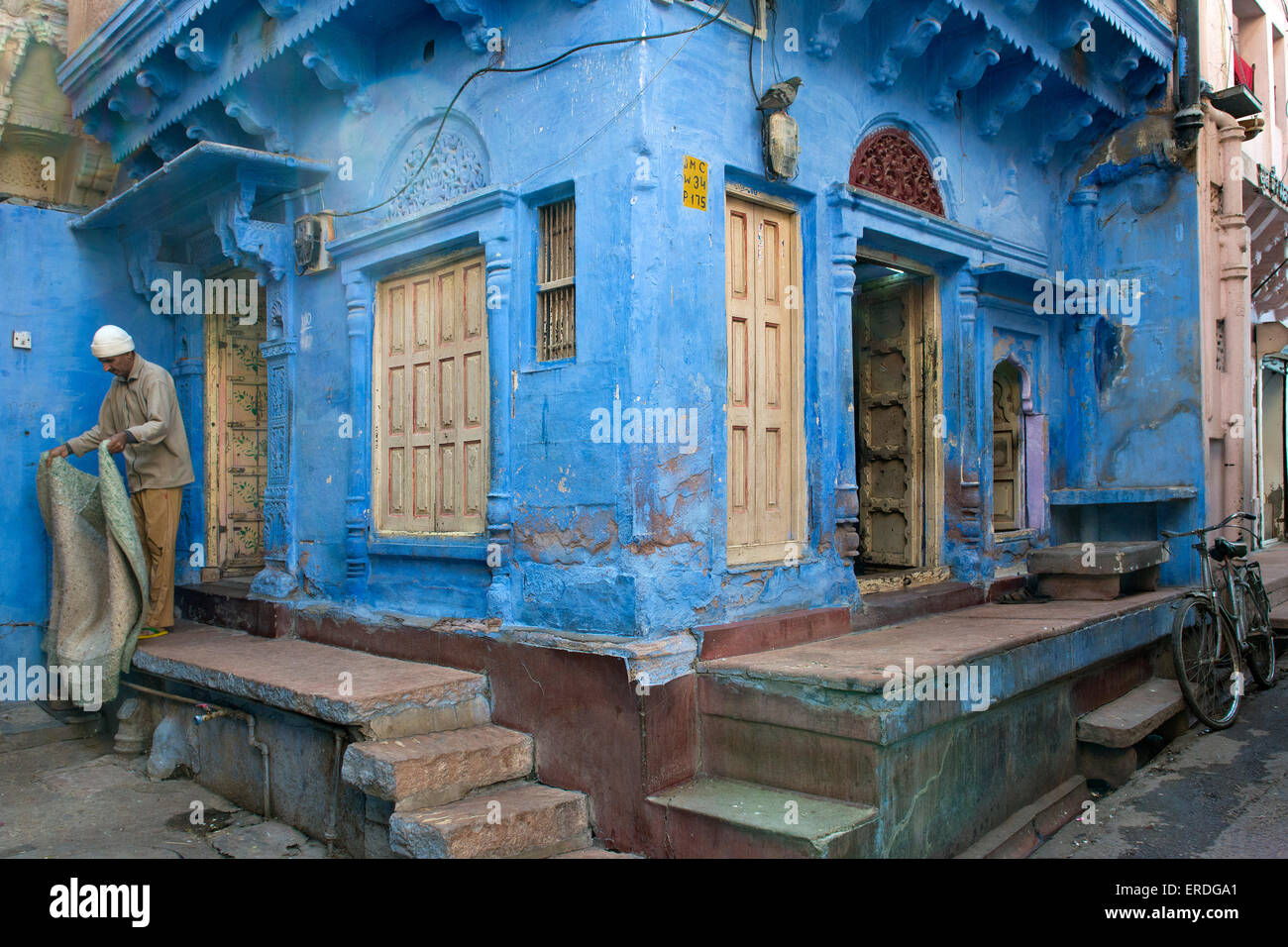 India, Rajasthan, Jodhpur, traditional house Stock Photo - Alamy