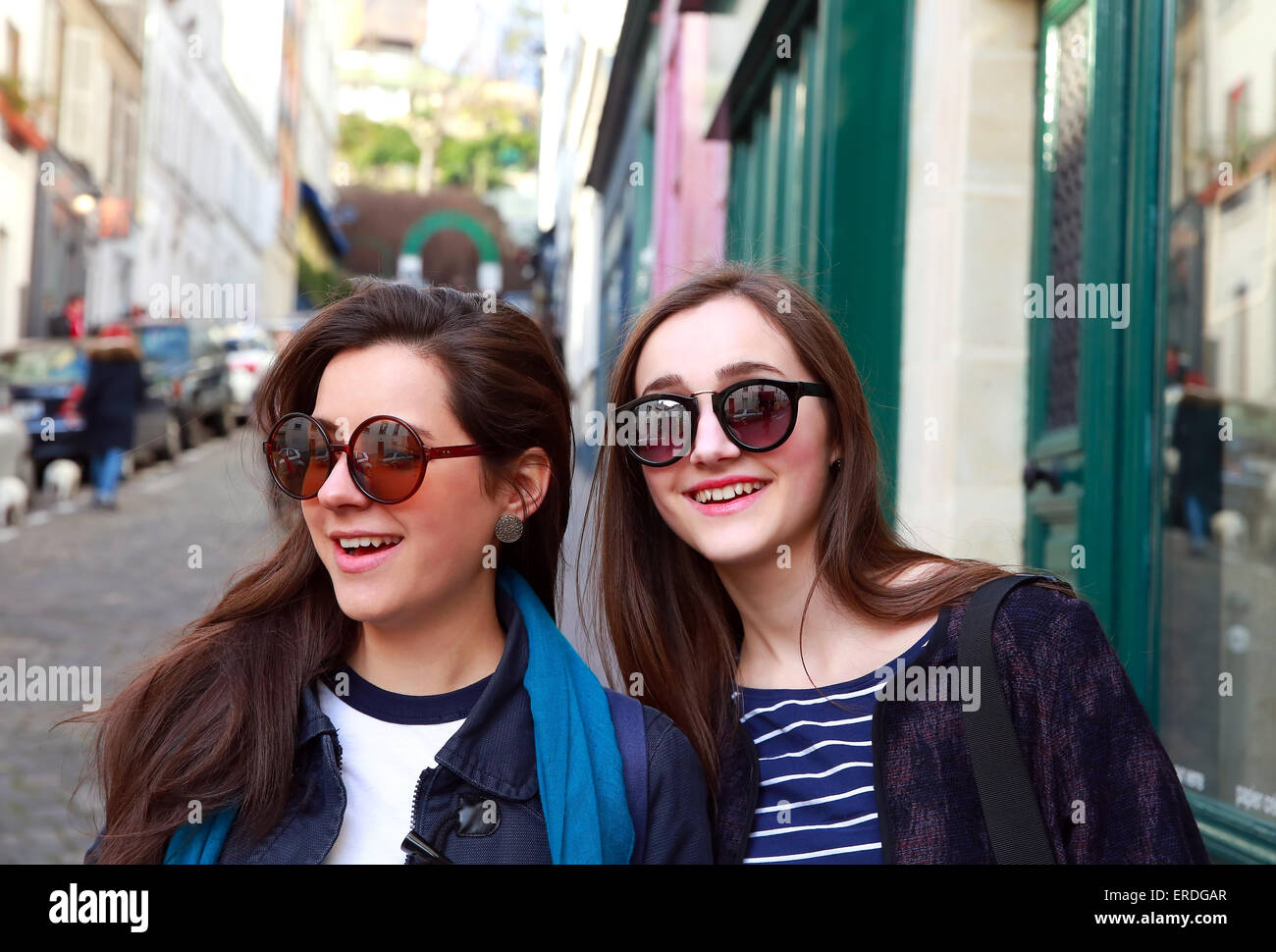 Close-up portrait of beautiful girls in the city Stock Photo - Alamy