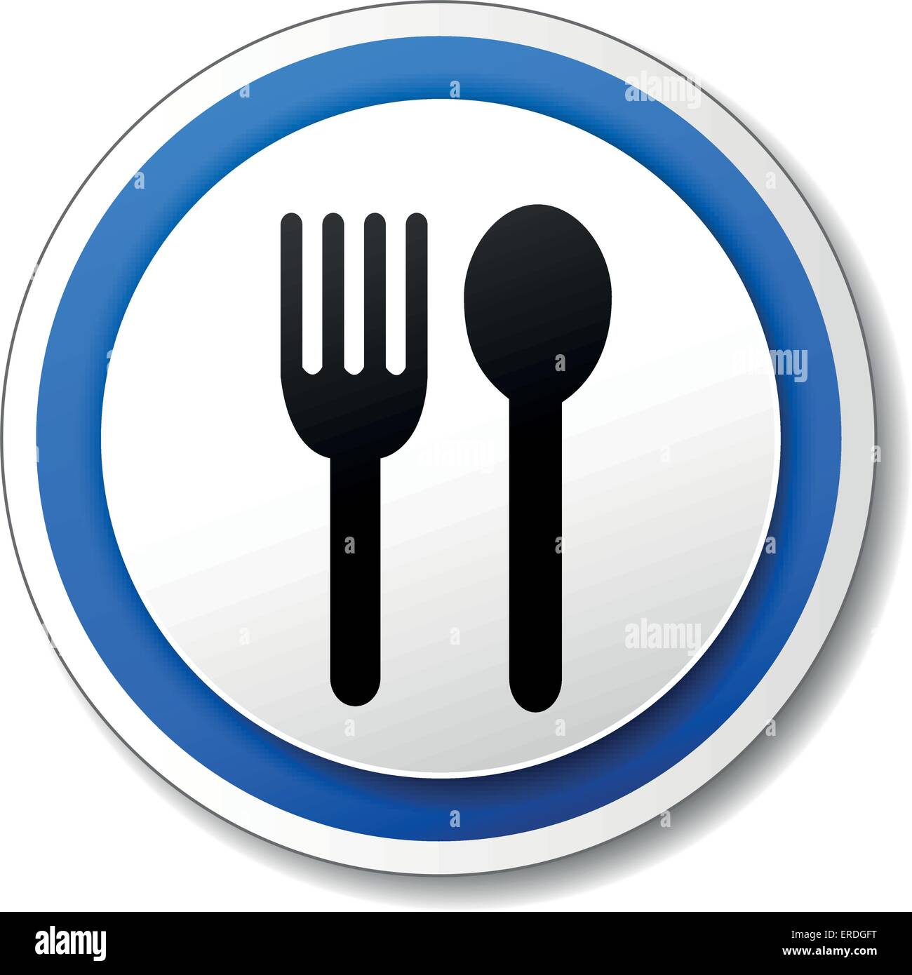 Vector illustration of black and blue restaurant icon Stock Vector ...