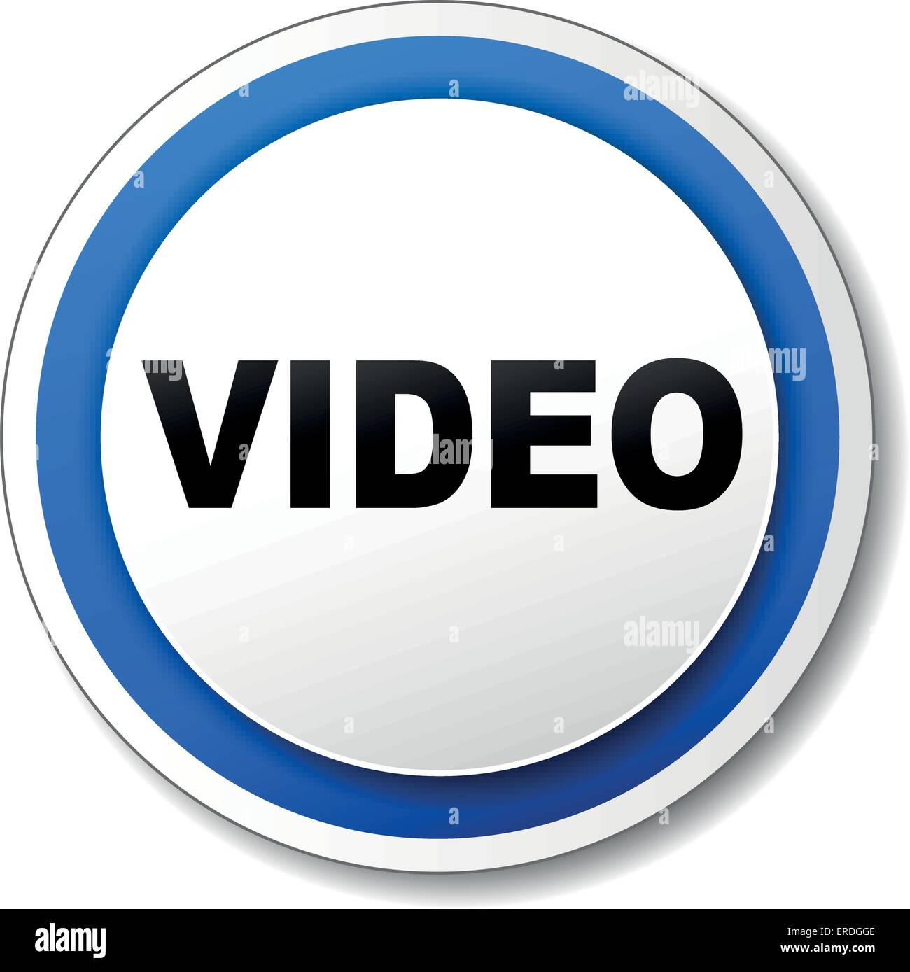 Vector illustration of black and blue video icon on white background ...
