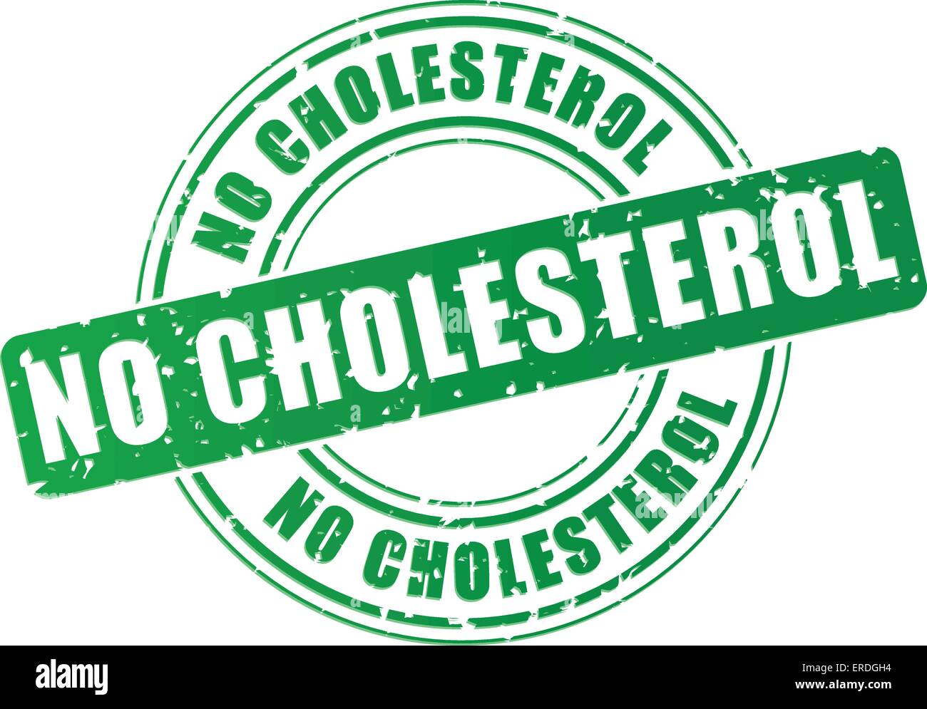 Vector illustration of no cholesterol green stamp on white background ...