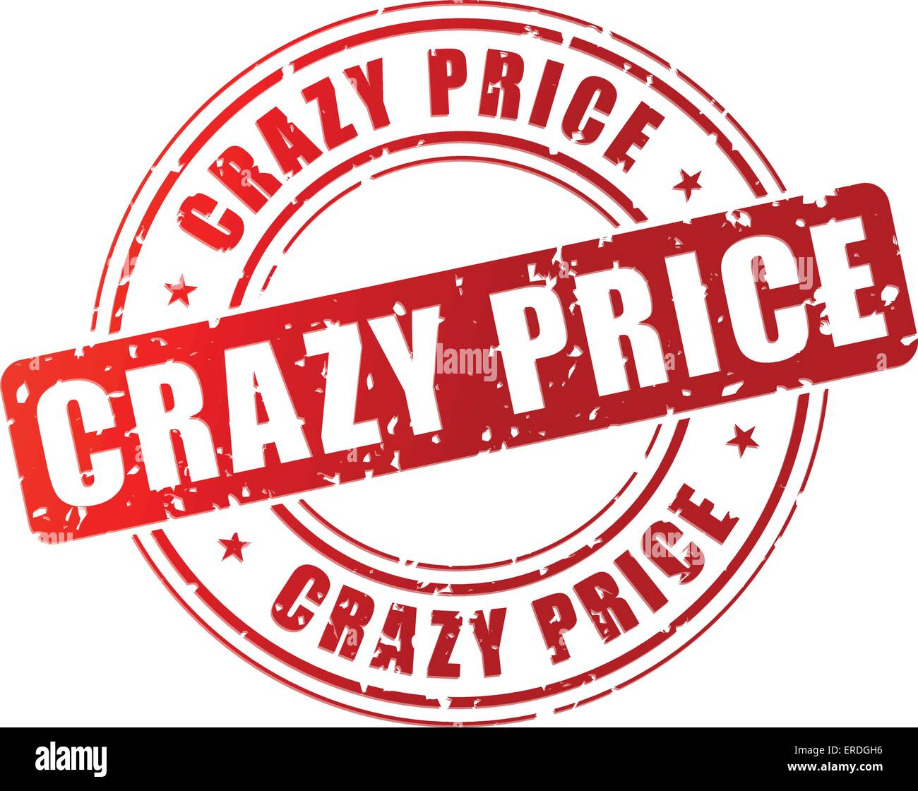 Vector illustration of red crazy price stamp on white background Stock ...