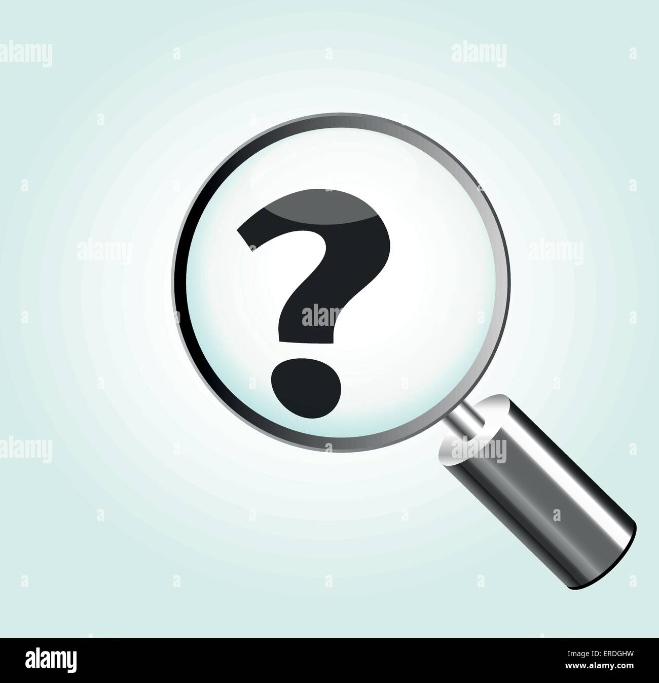 Vector illustration of question mark into magnifying Stock Vector Image ...