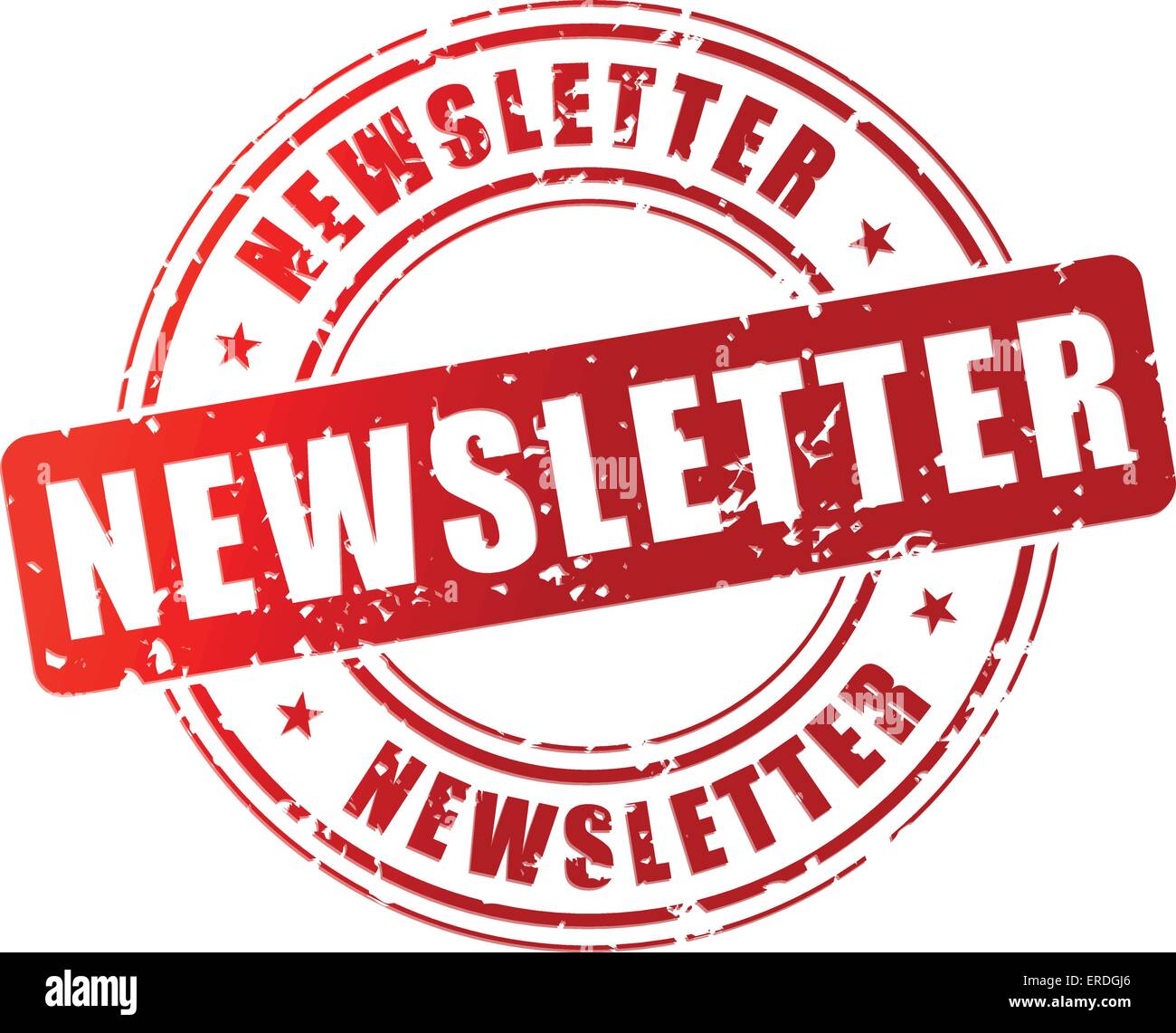Vector illustration of red newsletter stamp on white background Stock ...
