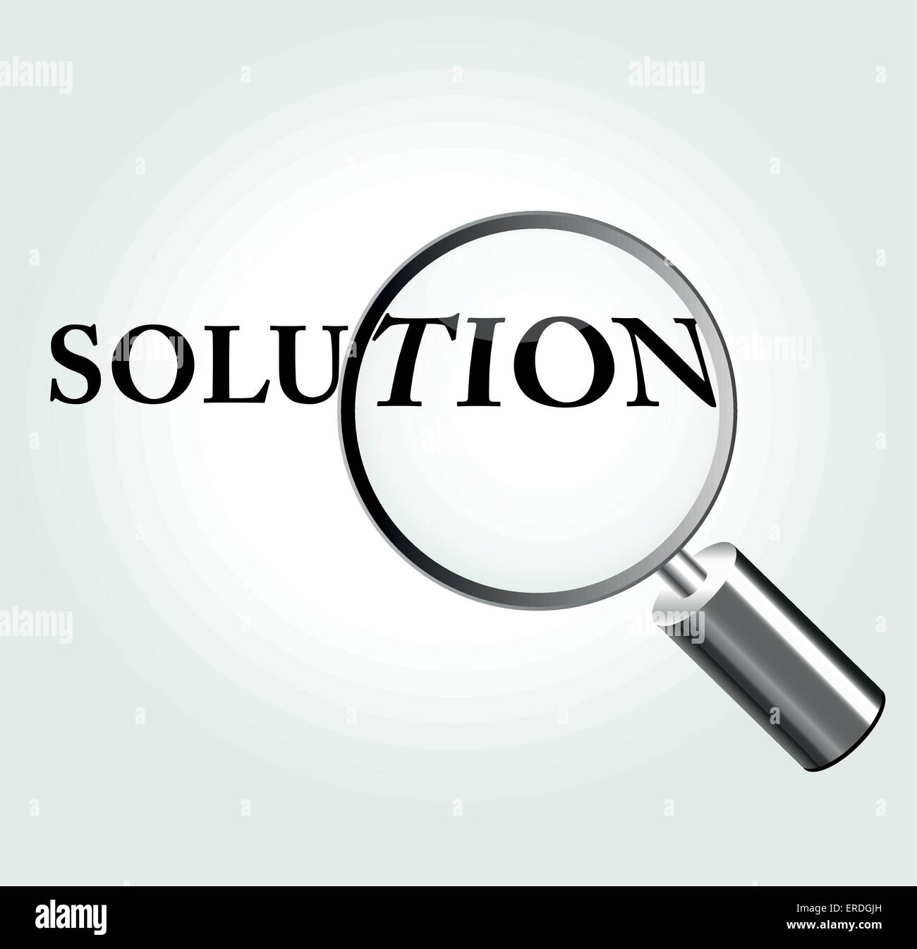 Vector illustration of solution concept with magnifying Stock Vector ...