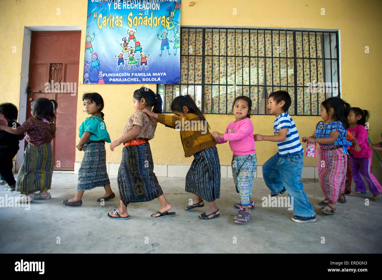 Guatemala indigenous children at preschool in Tierra Linda, Solola ...