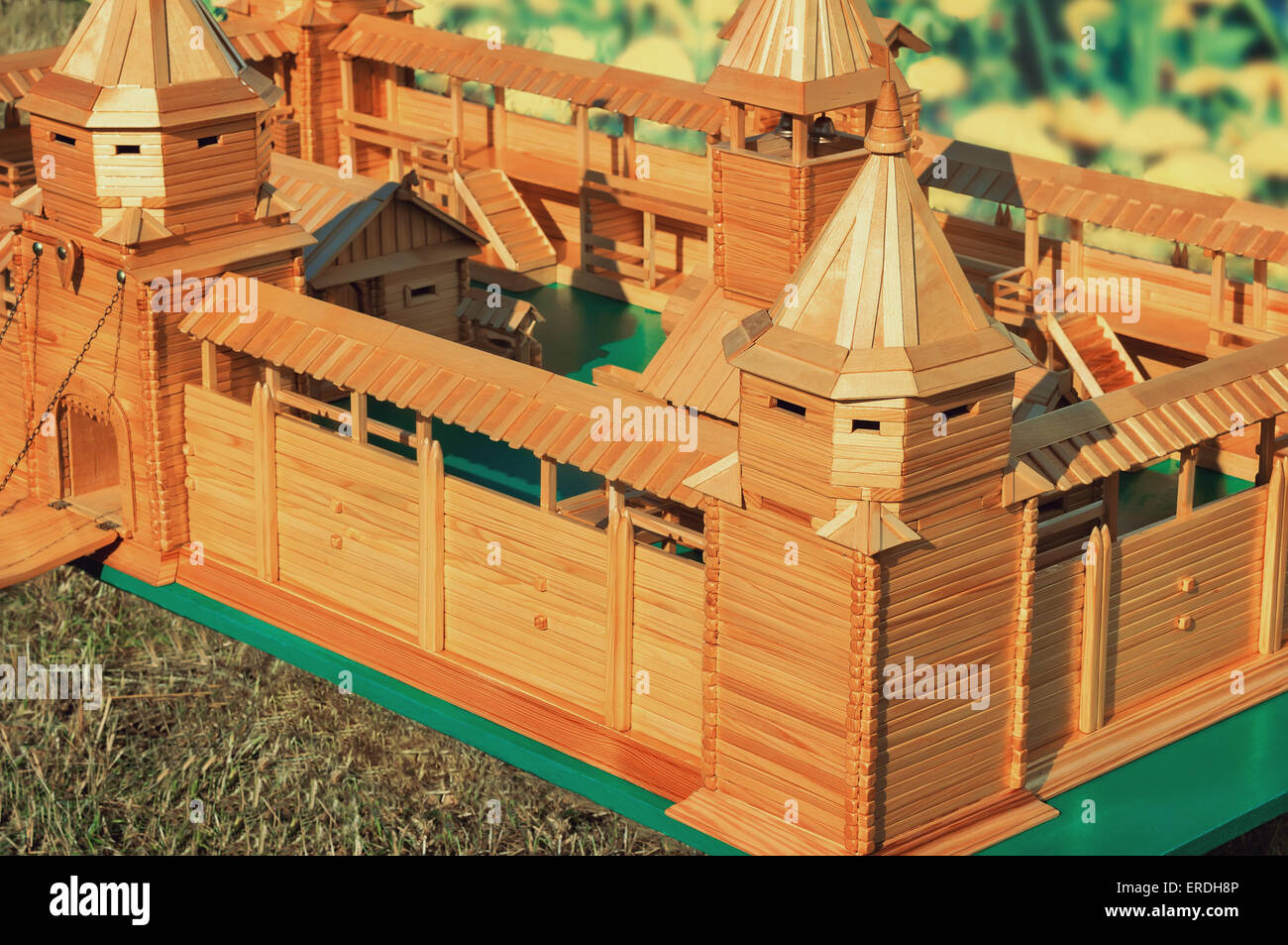 Depicted artful is made of natural wood the layout of an ancient ...
