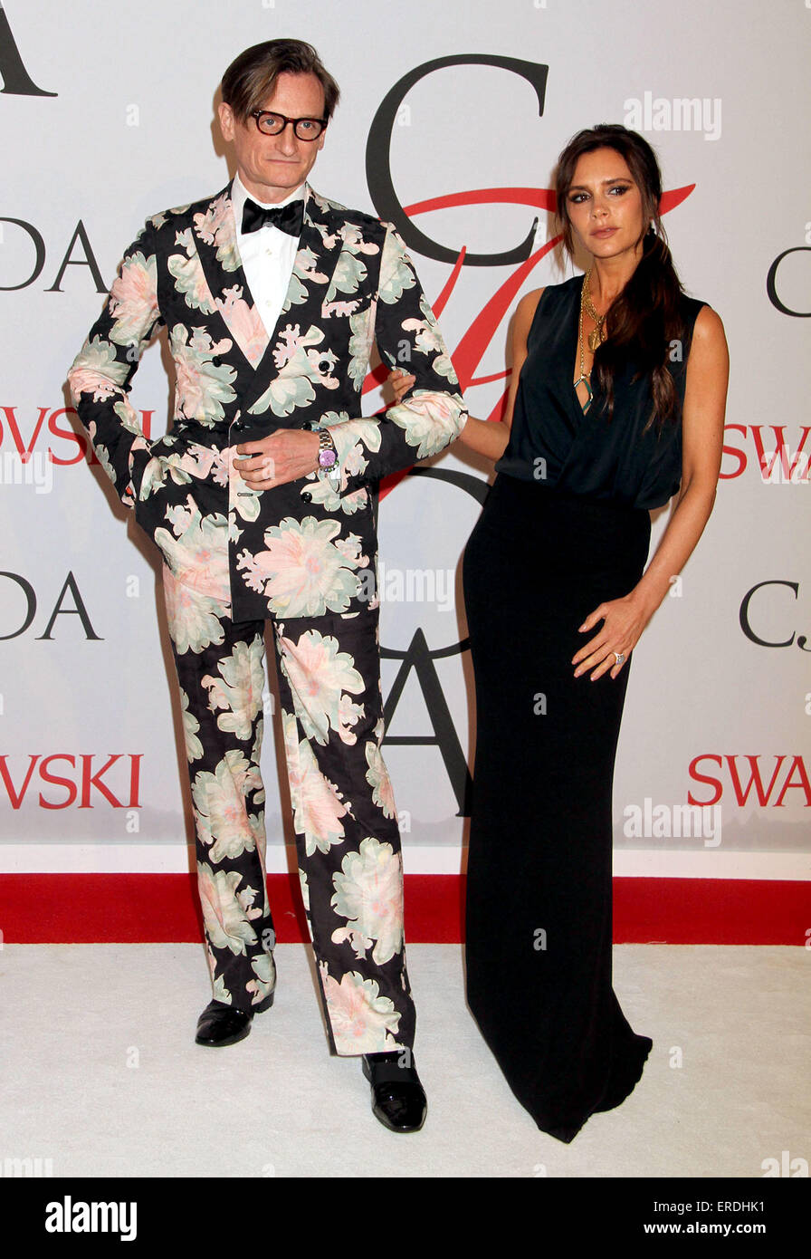 New York, USA. 1st June, 2015. HAMISH BOWLES and VICTORIA BECKHAM ...