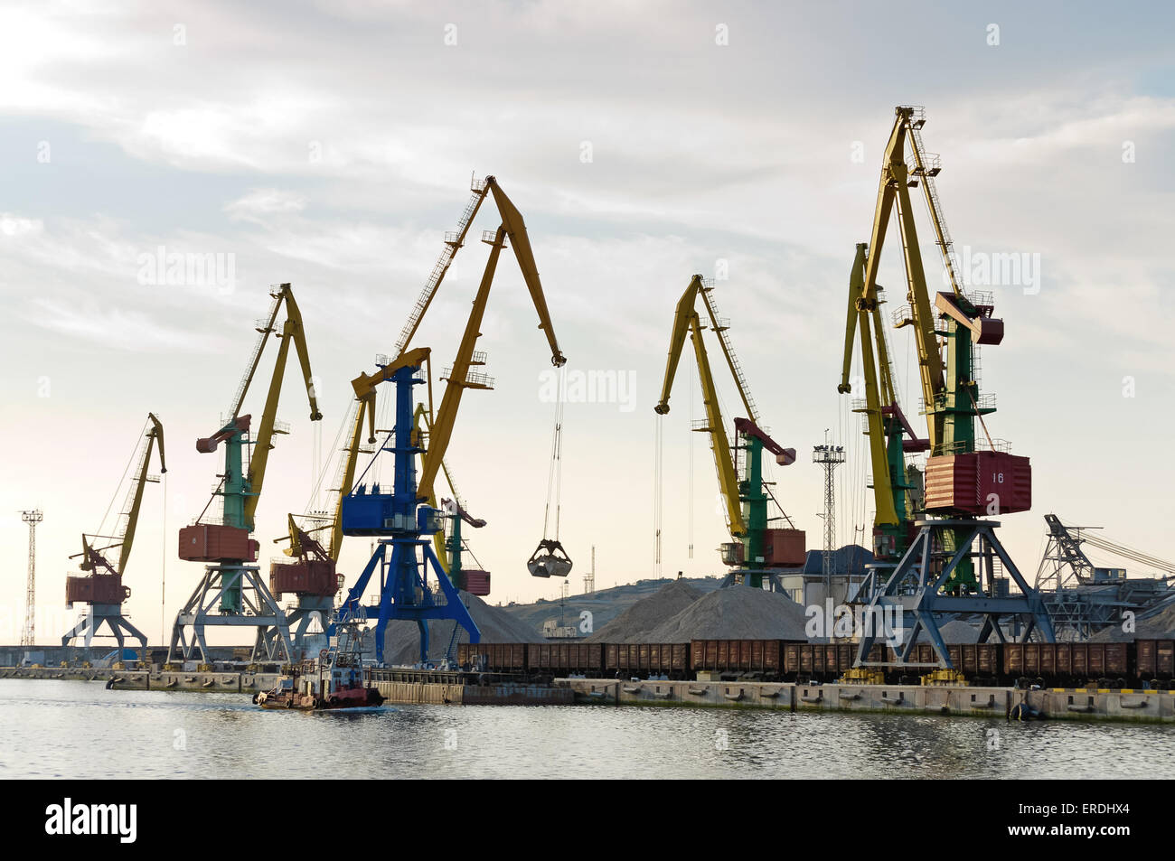 This is a photograph of a morning in a harbor Stock Photo - Alamy