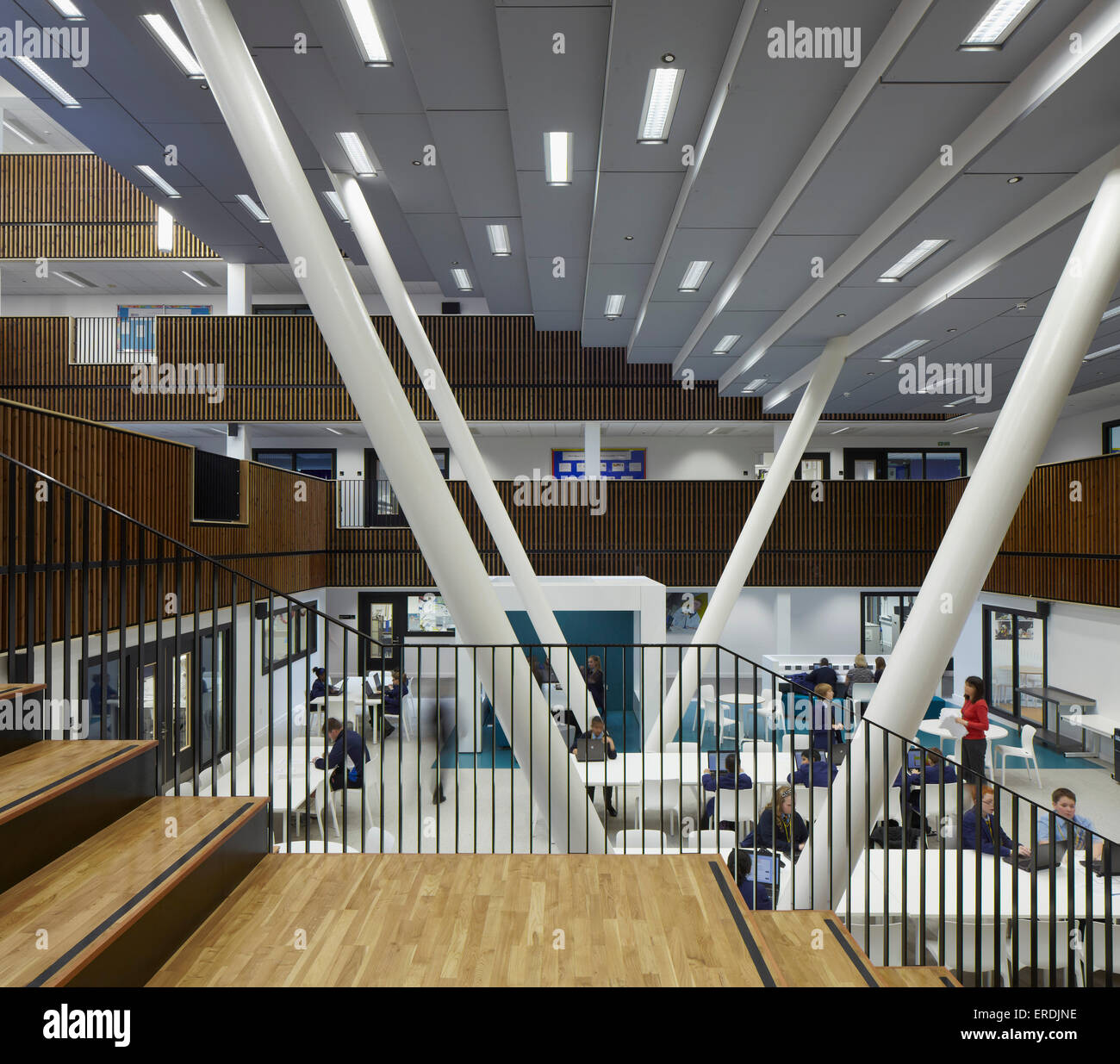 View towards open plan learning zone in central area. South ...