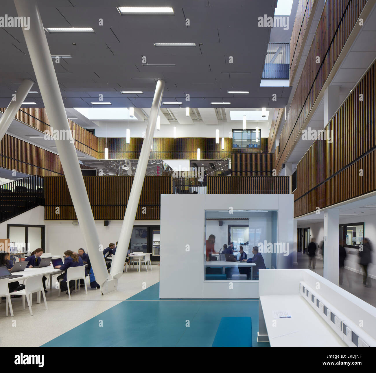 Open plan learning zone in central area with individual pod. South ...