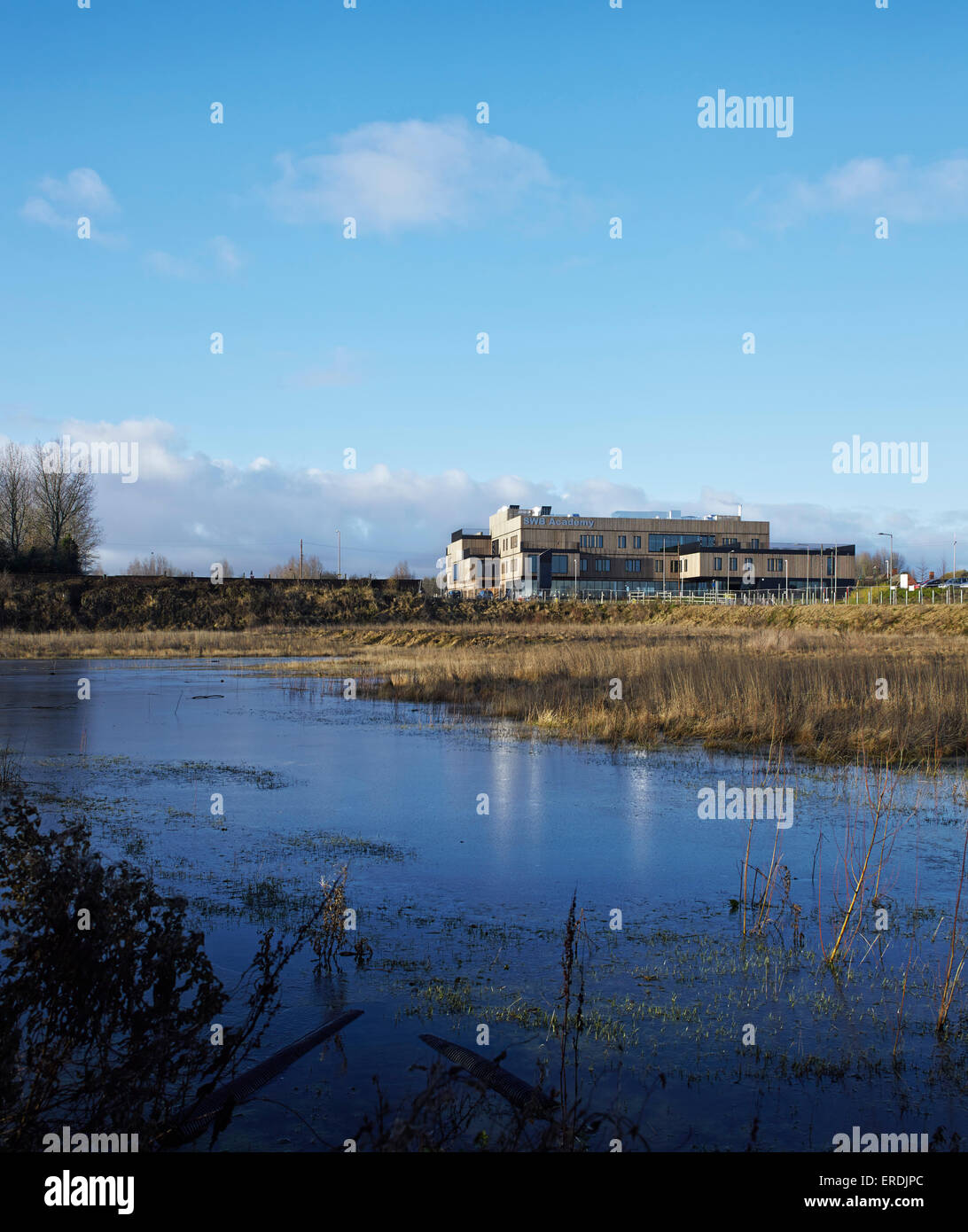 Distant view across wetlands. South Wolverhampton & Bilston Academy ...