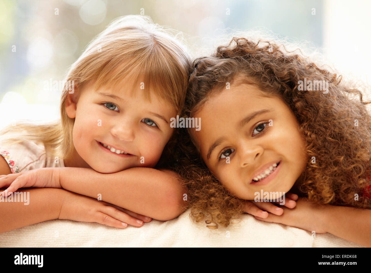 Portrait of two little girls Stock Photo - Alamy