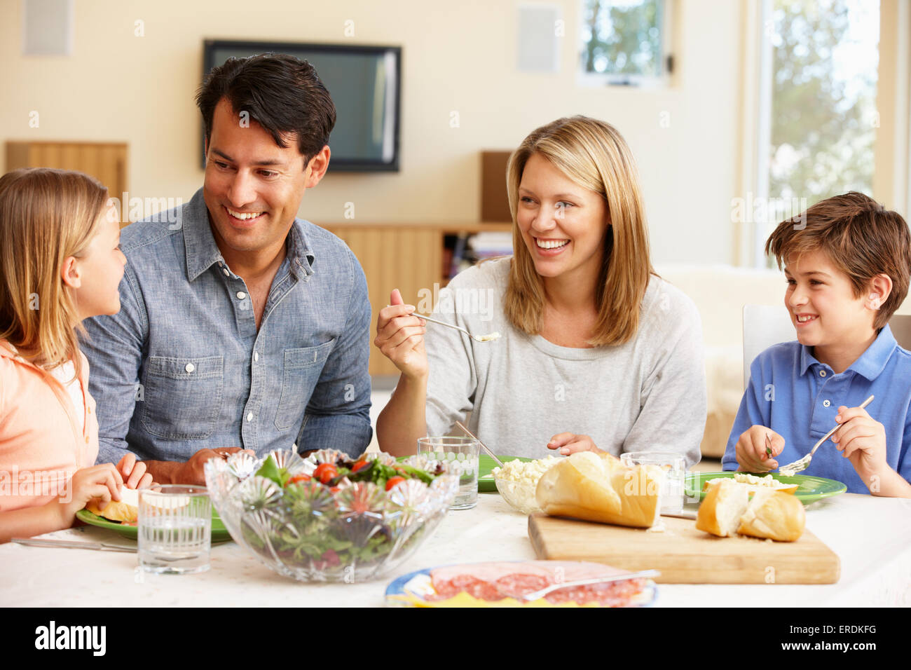 Family Sharing Meal Stock Photo Alamy