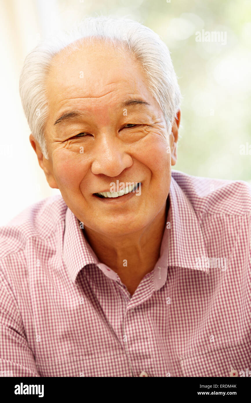 Senior Asian man at home Stock Photo - Alamy