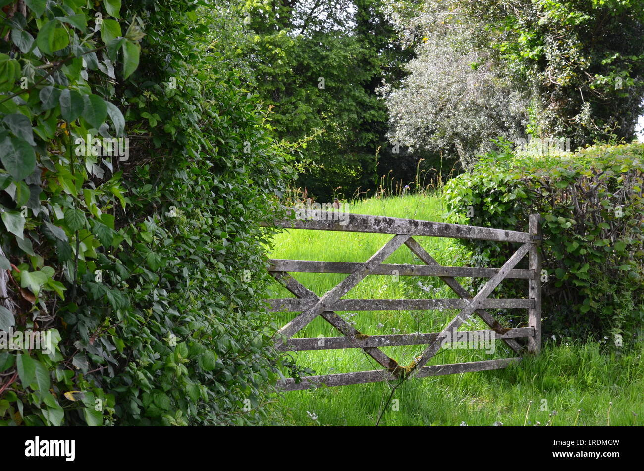 Wooden gate entrance hi-res stock photography and images - Alamy