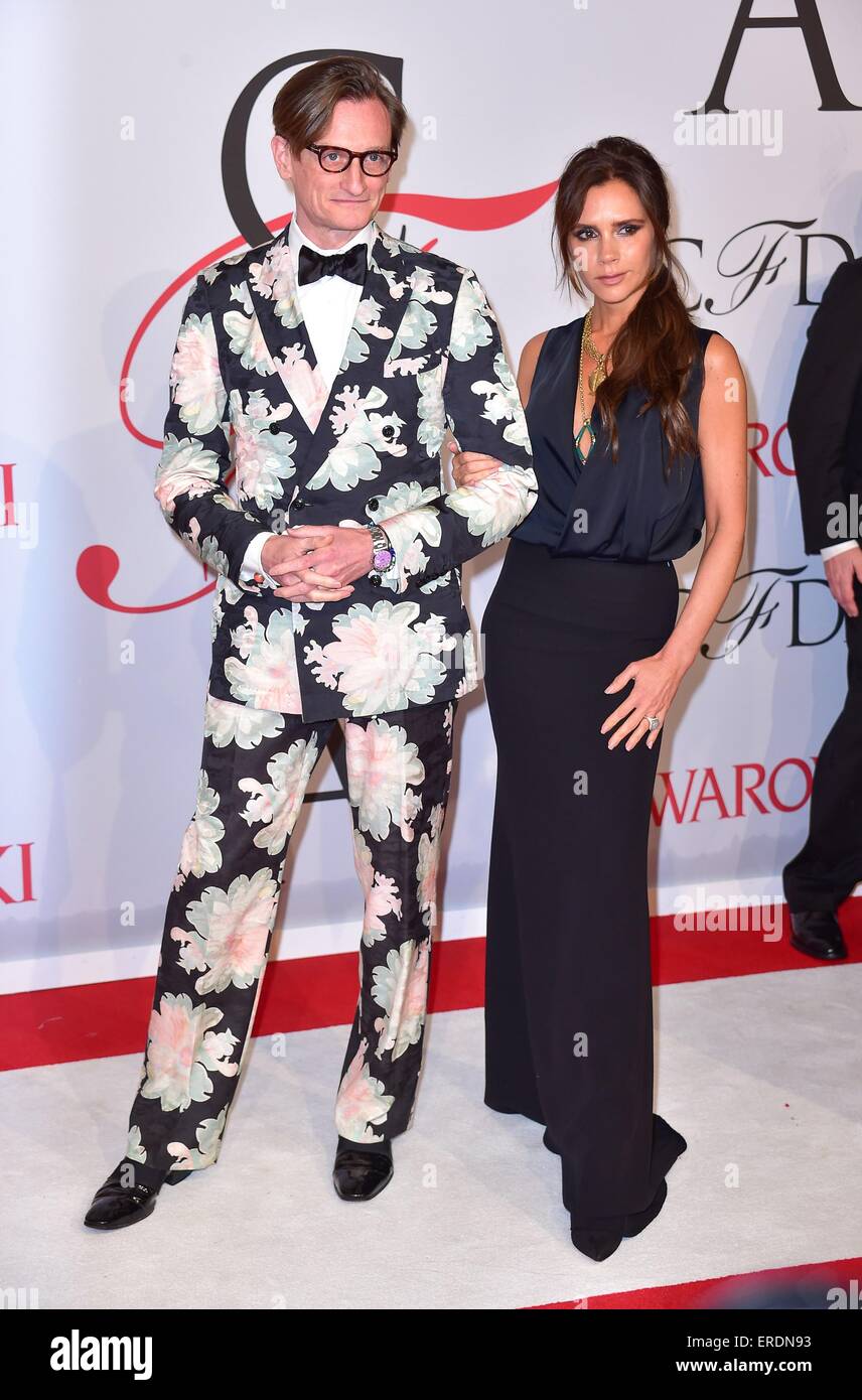 New York, NY, USA. 1st June, 2015. Hamish Bowles, Victoria Beckham at ...